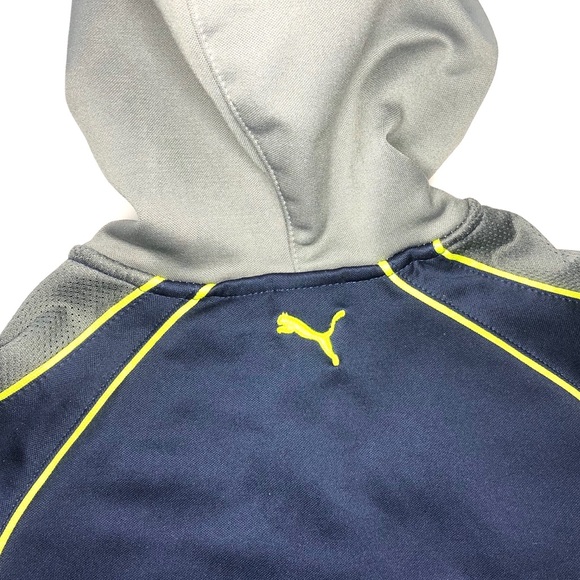 Puma | Shirts & Tops | Puma Blue Neon Yellow Zip Up Hoodie Size 8mo ...
